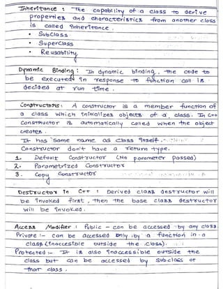 Object Oriented Programming Language || VIVA Question | PDF