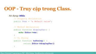 Lập trình hướng đối tượng trong PHP | PPTX