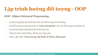 Lập trình hướng đối tượng trong PHP | PPTX