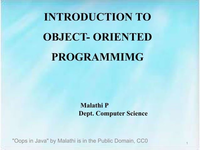 Oops In Java Ppt Programming Languages Computing