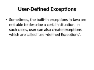Exceptions-exception hierarchy-throwing and catching | PPTX