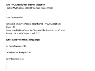 Exceptions-exception hierarchy-throwing and catching | PPTX