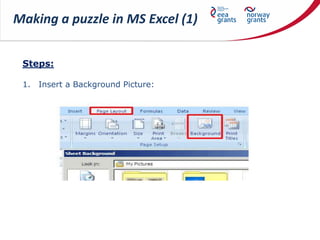 Assesment through MS Excel- Making Puzzle | PPTX | Games and Puzzles ...