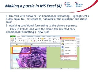 Assesment through MS Excel- Making Puzzle | PPTX | Games and Puzzles ...