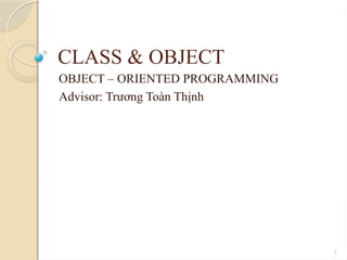 Object Oriented Programming - Basic Concepts | PPTX