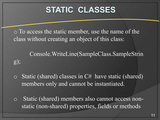 Object Oriented Programming with C# | PPT