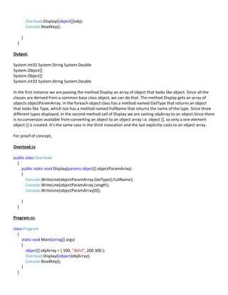 Diving in OOP (Day 1) : Polymorphism and Inheritance (Early Binding/Compile Time Polymorphism) | PDF