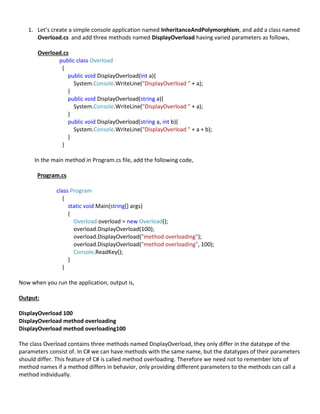 Diving in OOP (Day 1) : Polymorphism and Inheritance (Early Binding/Compile Time Polymorphism ...