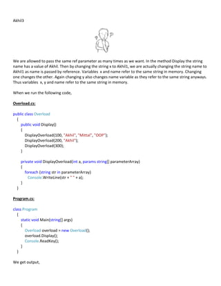 Diving in OOP (Day 1) : Polymorphism and Inheritance (Early Binding/Compile Time Polymorphism ...