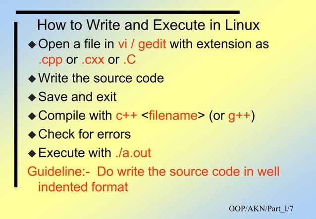 Object Oriented Programming Using C Part I Ppt 