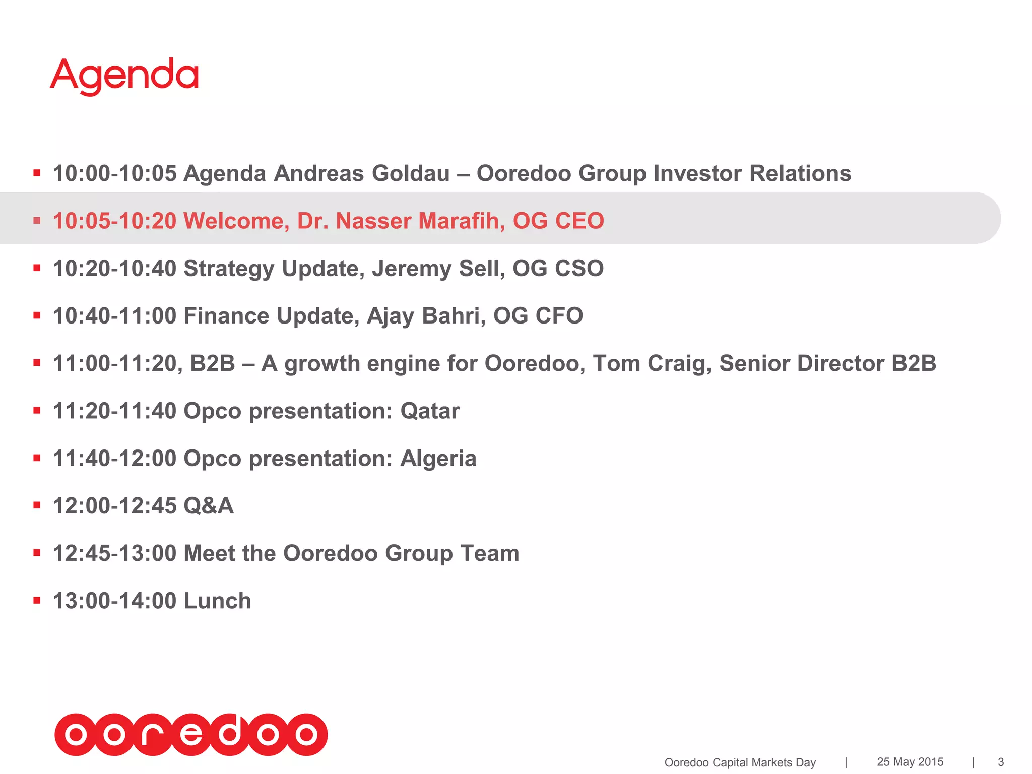 Ooredoo CMD 2015 full presentation | PDF