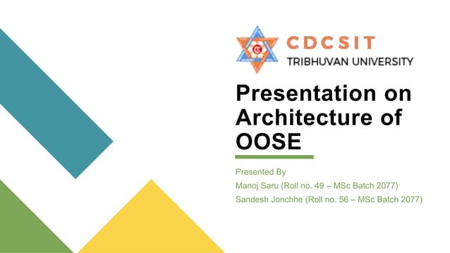 Architecture Of Object Oriented Software Engineering Ppt