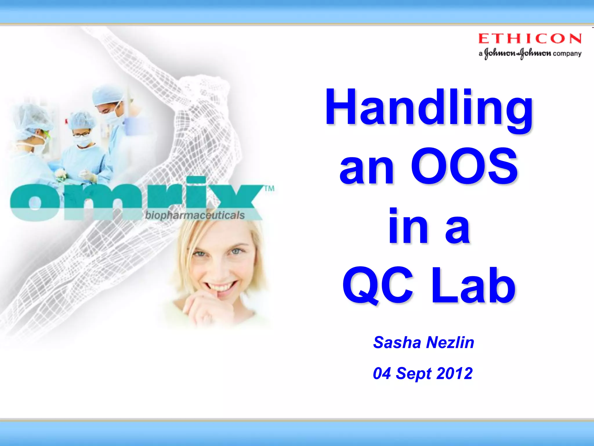 Handling an OOS in a QC Lab | PDF
