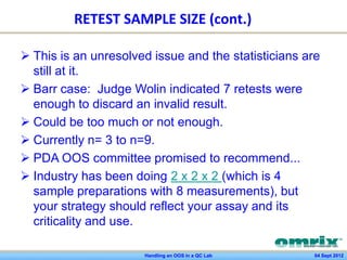 Handling an OOS in a QC Lab | PDF