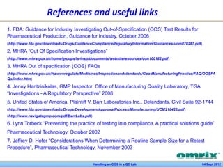 Handling an OOS in a QC Lab | PDF
