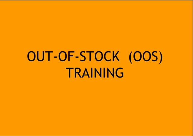 Oos training 2 (1) | PPTX | Logistics | Business