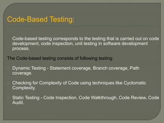 Object Oriented Testing(OOT) presentation slides | PPTX