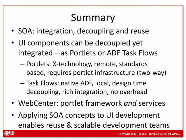 Experiences with Oracle WebCenter 11g: Implementing SOA with a User Interface | PPT