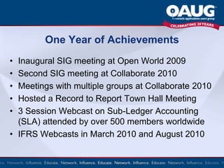 OAUG GL SIG Meeting - OOW2010 | PPTX