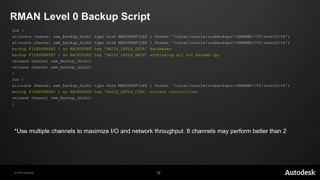 Oracle Database Backups And Disaster Recovery Autodesk Ppt