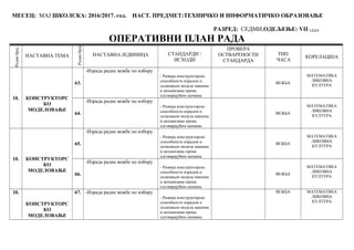 Op. plan za 7 razred 2016 17 | PPT