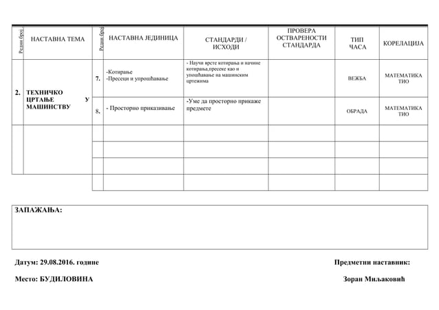 Op. plan za 7 razred 2016 17 | PPT