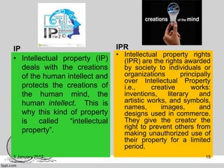 Intellectual Property Rights(IPR):Protecting Your Creativity | PPTX