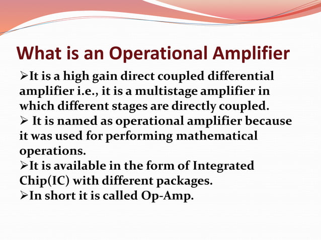 Operational Amplifier Basics | PPT