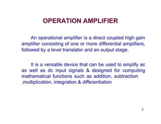 operational amplifiers basic - introduction | PDF