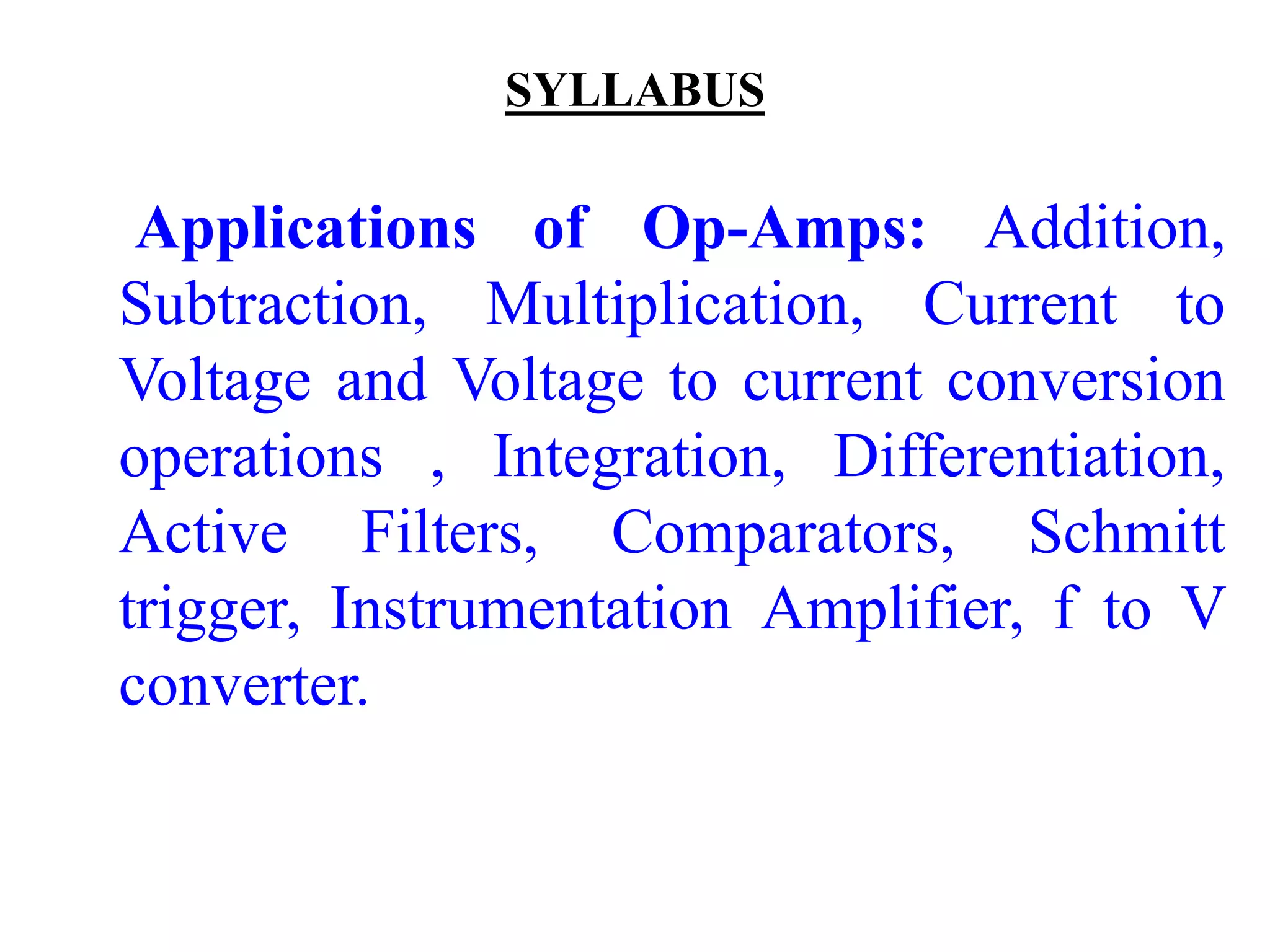Op amp applications cw nonlinear applications | PPTX