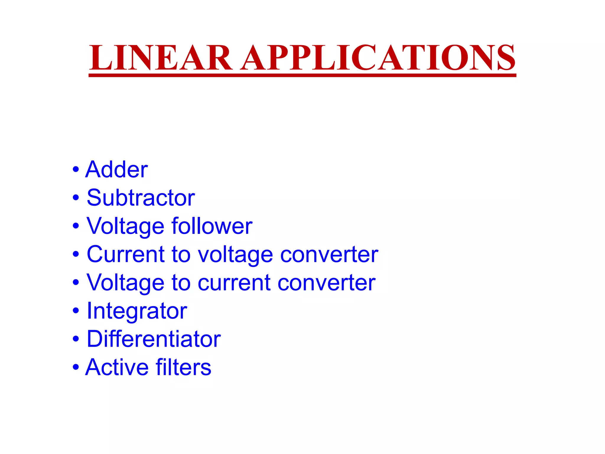 Op amp applications cw nonlinear applications | PPTX