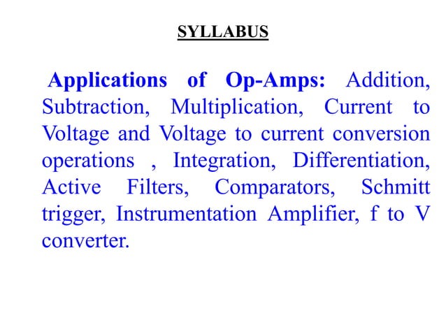 Op amp applications cw nonlinear applications | PPTX
