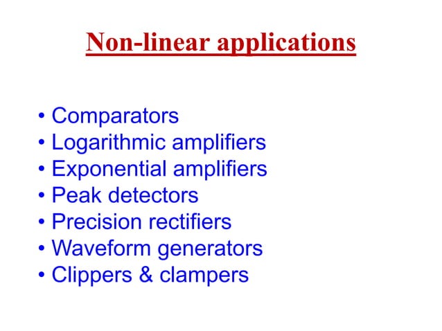 Op amp applications cw nonlinear applications | PPTX