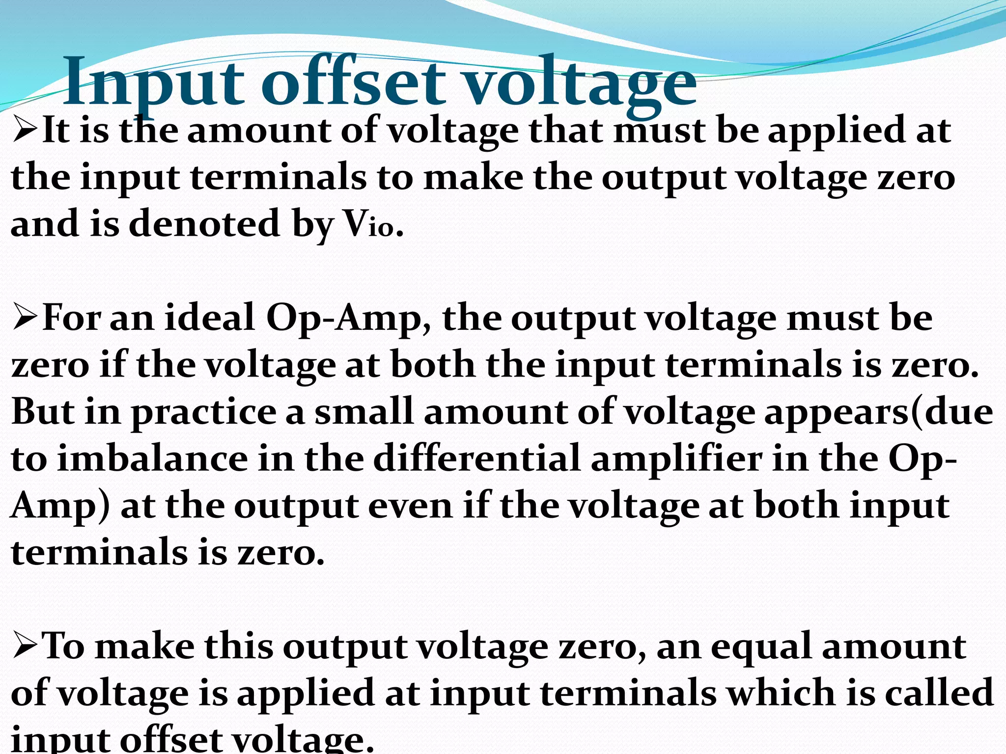 Operational amplifier parameters | PPTX