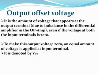 Operational amplifier parameters | PPTX