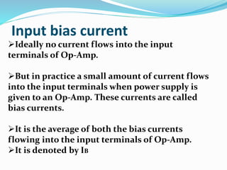 Operational amplifier parameters | PPTX