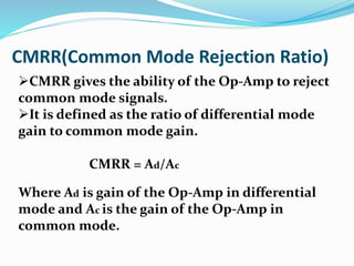 Operational amplifier parameters | PPTX