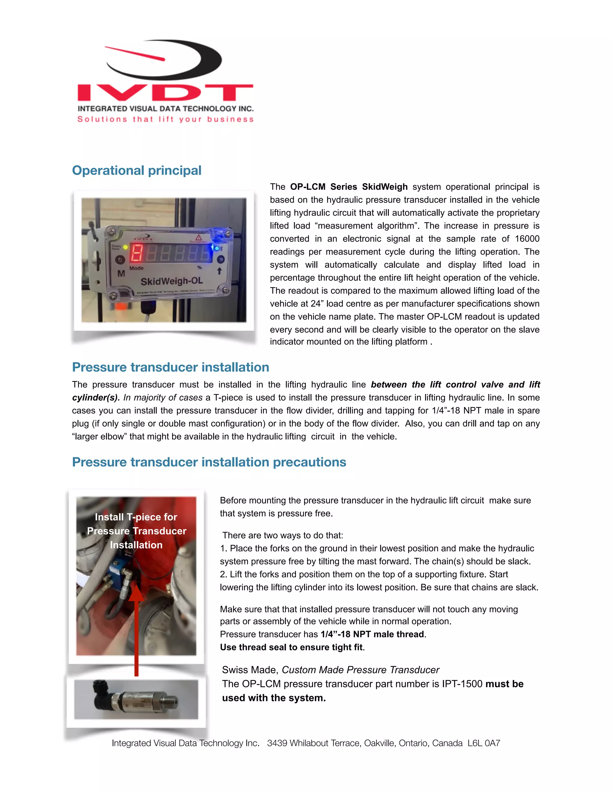 Order Picker Truck Load Capacity Monitor, SkidWeigh | PDF