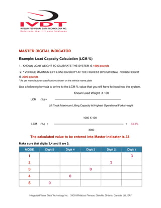 Order Picker Truck Load Capacity Monitor, SkidWeigh | PDF