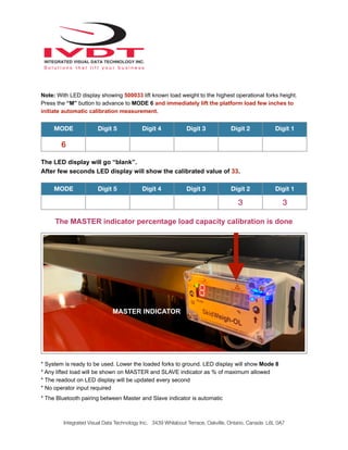Order Picker Truck Load Capacity Monitor, SkidWeigh | PDF