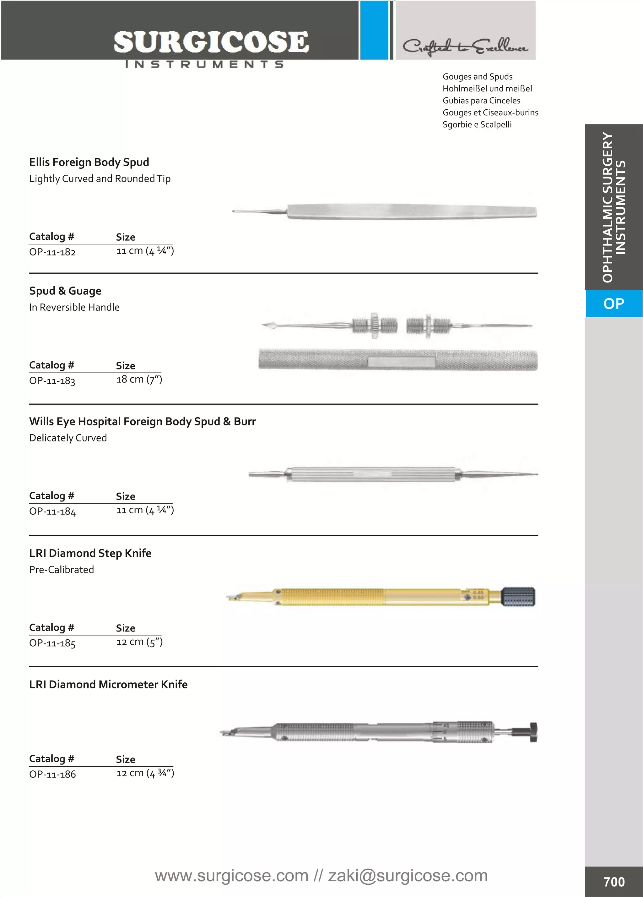 OPHTHALMIC SURGERY INSTRUMENTS [SURGICOSE] | PDF