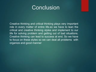 Creative and Critical Thinking | PPTX