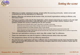 Outsourcing Destinations Where to Offshore? | PPT