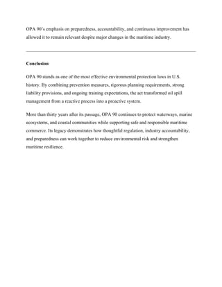 OPA 90 How the Oil Pollution Act of 1990 Transformed Maritime ...