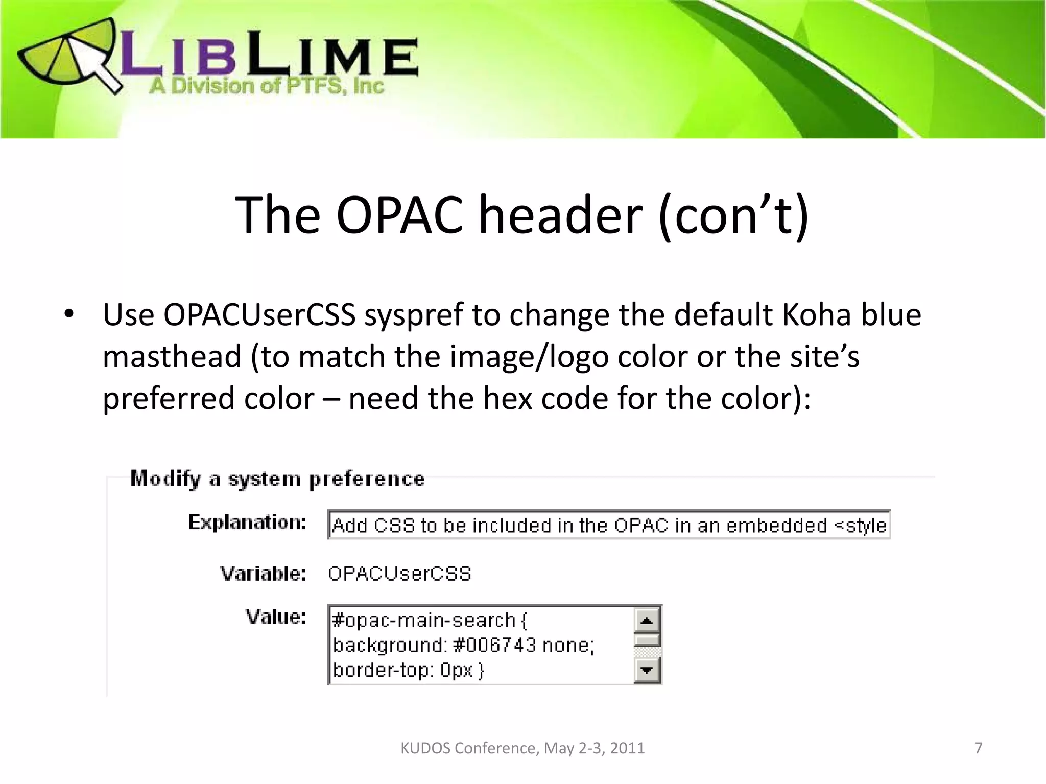 Opac customization | PDF
