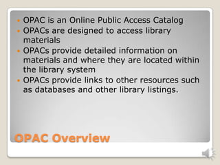 Opac introduction | PPTX