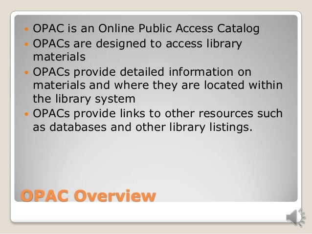 Opac introduction