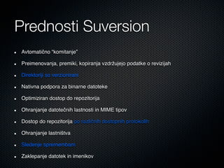 Subversion in Redmine implementacija | PPT