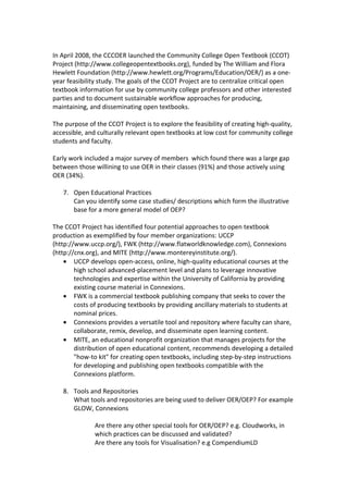 Opal case study 52 CCOT | DOC | College Education | Education