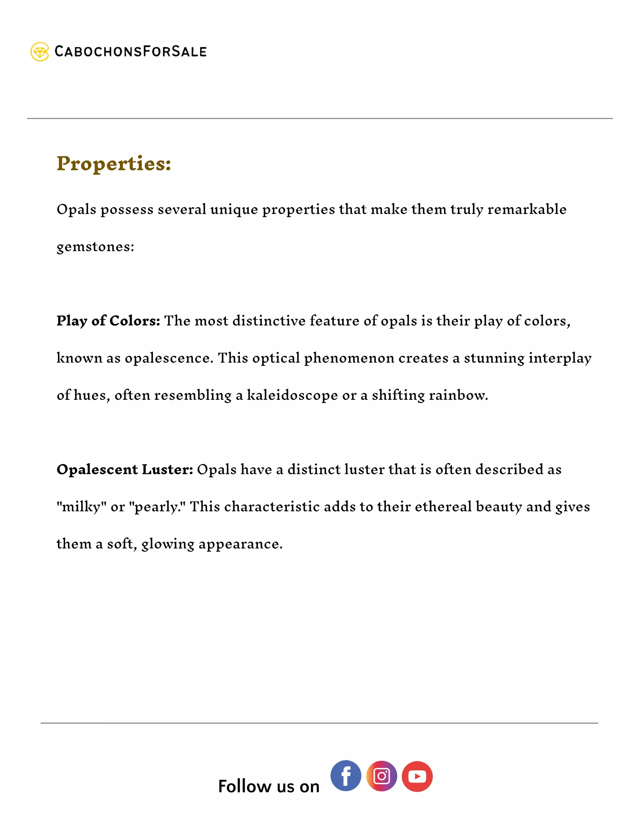 Opal Gemstone: A Mesmerizing Play of Colors | PDF